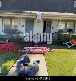 Dallas, Texas, USA. 16th Oct, 2021. Artist STEVEN NOVAK improved upon ...