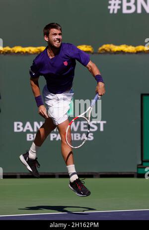 October 16, 2021 Cameron Norrie of Great Britain serves against Grigor ...
