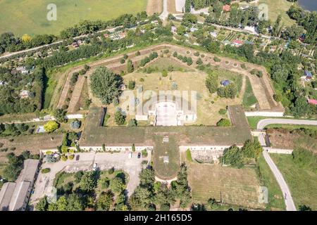 Aerial view of the fortifications surrounding Komarno Slovakia the ...