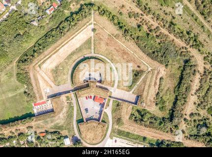 Aerial view of the fortifications surrounding Komarno Slovakia the ...