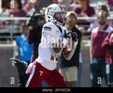 Troy wide receiver Tez Johnson (15) carries the ball against Marshall ...