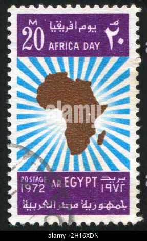 EGYPT - CIRCA 1972: A stamp printed in Egypt, shows the Fountain ...