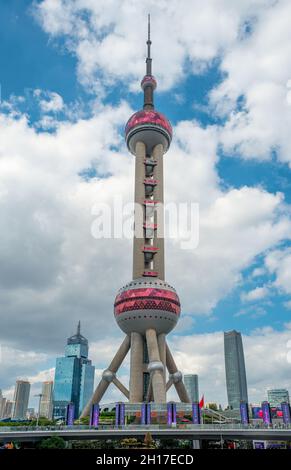 Shanghai, China - September 29, 2018: Modern and abstract architectures ...
