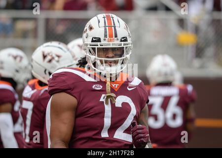 October 16, 2021: Virginia Tech Hokies defensive back Keondre Ko before ...