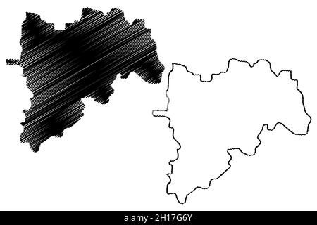Mahabubnagar district (Telangana State, Republic of India) map vector ...