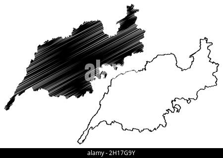 Madurai district (Tamil Nadu State, Republic of India) map vector ...