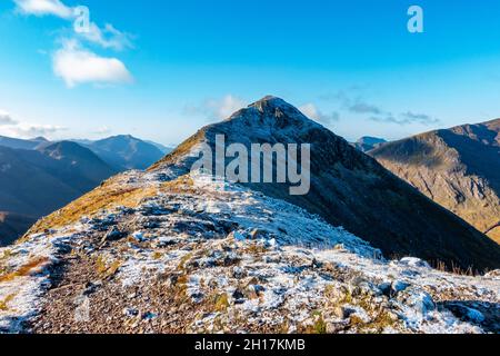 The Munro mountain of Stob Dubh on the Buachaille Etive Beag ridge ...