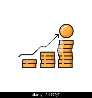 coins money with arrow statistics vector illustration design Stock ...
