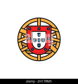 Portuguese shield isolated coat of arm of Portugal thin line icon ...