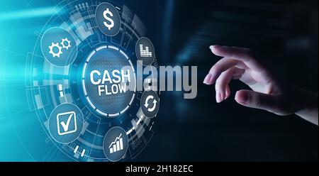 Cash flow button on virtual screen. Business Tehcnology concept Stock ...