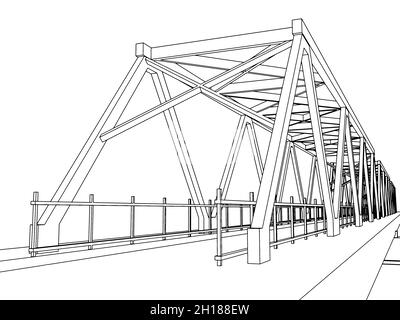 Technical drawing of a 3D model with a perspective and orthogonal views ...