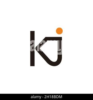 Linked Letter KJ Logo Design vector Template. Creative Circle KJ ...