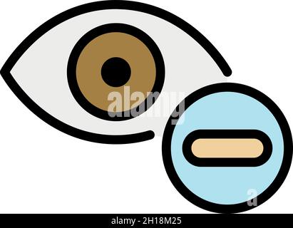 Human eye with minus sign linear icon. Nearsighted vision. Thin line ...