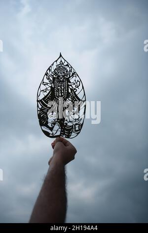 Artist Subham Saha shows his creation depicting the war between Mother ...