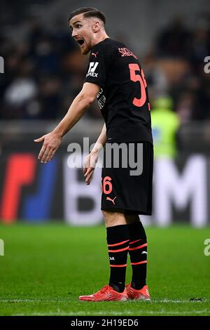 Alexis Saelemaekers of AC Milan reacts during Serie A 2025/26 football ...
