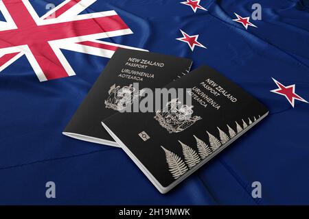 passport stamp for entry into New Zealand Stock Photo - Alamy