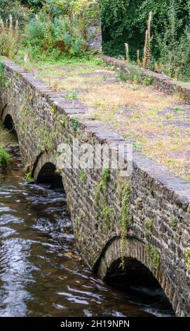 Stone bridge over the River Cegin at Porth Penrhyn, Bangor Wales Stock ...