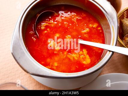 Food callos with chickpeas, pepper and beef tripe, served in bowl Stock ...