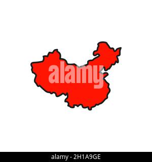 Guangdong China map with Chinese national flag illustration Stock ...