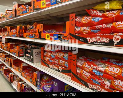 Halloween candy aisles at Target store in October Stock Photo - Alamy