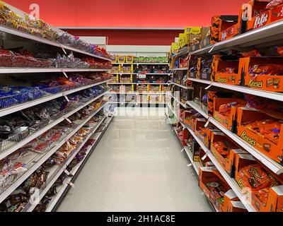 Halloween candy aisles at Target store in October Stock Photo - Alamy