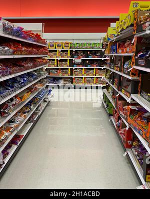 Halloween candy aisles at Target store in October Stock Photo - Alamy