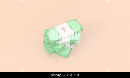 Side view to cash of money. Cash of beige background. Banknotes and ...