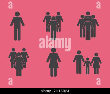 population silhouettes six icons Stock Vector Image & Art - Alamy