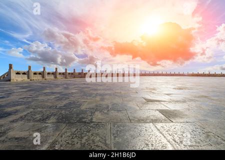 Ancient square floor and sky clouds Stock Photo - Alamy
