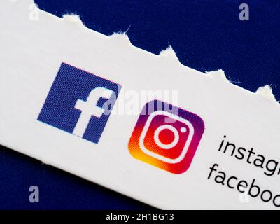 In this photo illustration the Instagram and facebook logos are seen ...