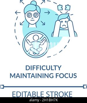 Difficulty with concentration concept icon Stock Vector Image & Art - Alamy