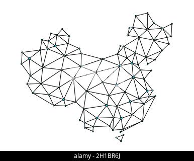 China polygonal map. Low poly style vector map of China Stock Vector ...