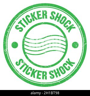 STICKER SHOCK, words written on red rectangle stamp sign Stock Photo ...