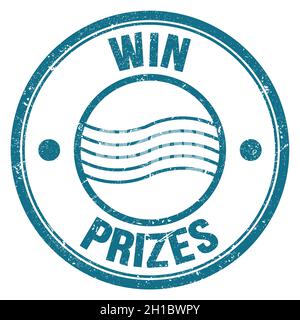 WIN PRIZES text written on red dash stamp sign Stock Photo - Alamy