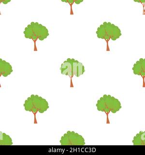 Green tree with a rounded crown pattern seamless background texture ...