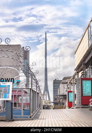 Pillar of the Teleport Bridge that connects Daiba area and the Aomi ...