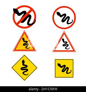 Snake warning sign. Danger. Poisonous snakes. Vector illustration Stock ...