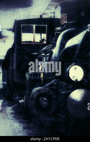 2017-09-17. Prague. Technical Museum. Old retro car steering wheel red ...