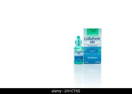 CHONBURI, THAILAND-JANUARY 26, 2020 : Cellufresh MD lubricant eye drops ...