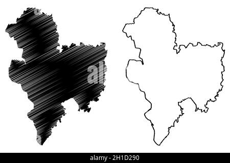 Malda district (West Bengal State, Republic of India) map vector ...