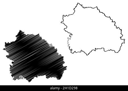 Mainpuri district (Uttar Pradesh State, Republic of India) map vector ...