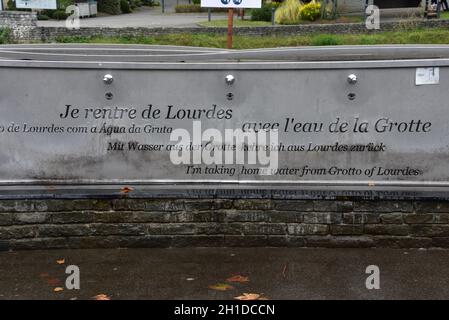 Lourdes France - 9 Oct 2021: Fountains dispensing blessed Holy water ...