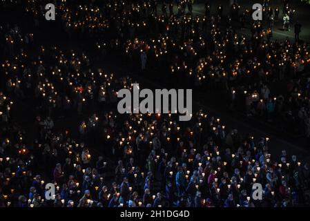 Pilgrims in the Marian procession in Lourdes, France Stock Photo - Alamy