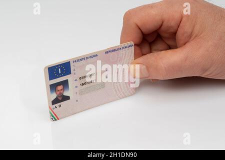 the Italian driving license card Stock Photo - Alamy