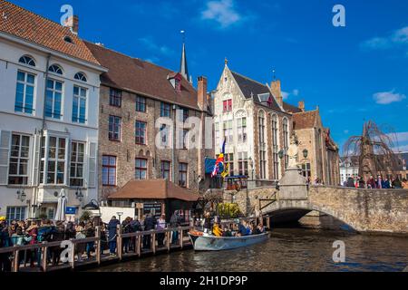 BRUGES, BELGIUM - MARCH, 2018: Canals of the historical and beautiful ...