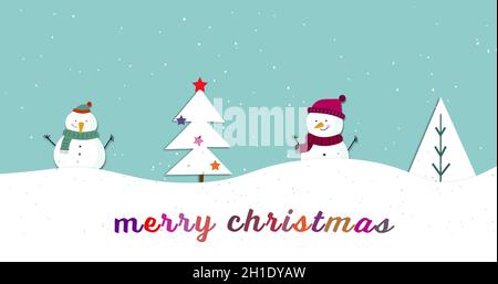 Winter seamless snowman and snowflakes and Christmas tree pattern for ...