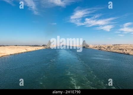 El Ferdan Railway swing Bridge is the longest in the world. Suez Canal ...