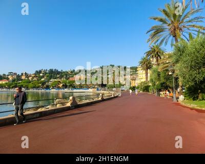 Rapallo, Italy - September 17, 2019: The building facade in Rapallo ...