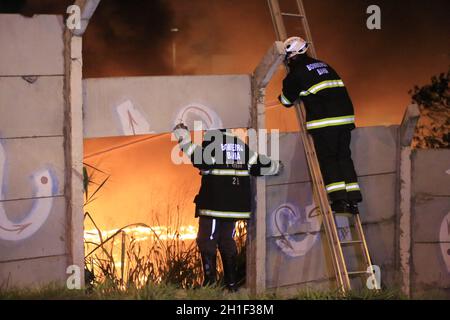 salvador, bahia / brazil - january 23, 2015: a member of the fire ...