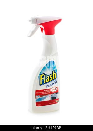 Flash Bleach Spray Bottle on a White Background Stock Photo - Alamy